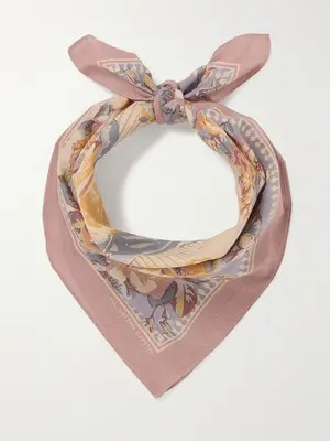 kapital キャピタル バンダナ マリア bandana ブラウン ピンク Kapital Peckish Maria Printed Cotton-Voile Bandana - Pink