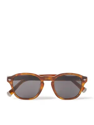 Brunello Cucinelli Round-Frame Tortoiseshell Acetate Sunglasses Tortoiseshell