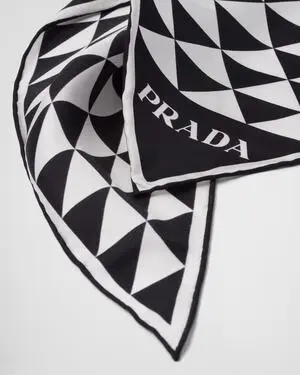 Prada Printed Silk Twill Scarf
