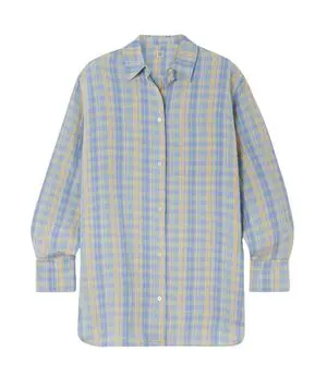 TOTEME Checked Linen-blend Shirt