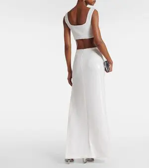 Galvan Bridal Beating Heart Sequined Maxi Skirt - White