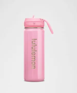 Lululemon Back To Life Sport Bottle 18oz Straw Lid Candy Cloud/gold