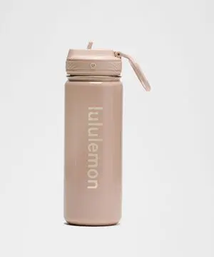 Lululemon Back To Life Sport Bottle 18oz Straw Lid Nutmeg/light Ivory