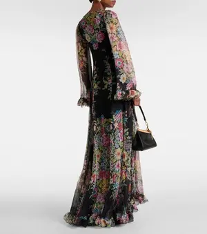 Etro Floral Silk Chiffon Gown