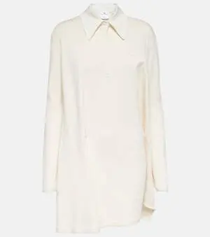 COURREGES Courrèges Asymmetric Cotton-blend Piqué Minidress