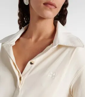 COURREGES Courrèges Asymmetric Cotton-blend Piqué Minidress
