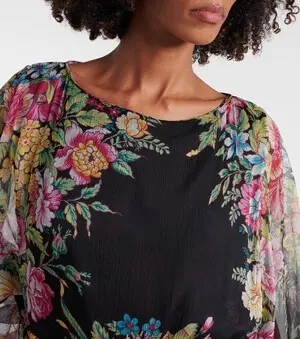 Etro Floral Silk Gown - Black