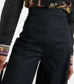 Etro Printed Cotton-blend Flared Pants - Black
