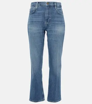 FRAME 70's Cropped Bootcut Jeans - Blue