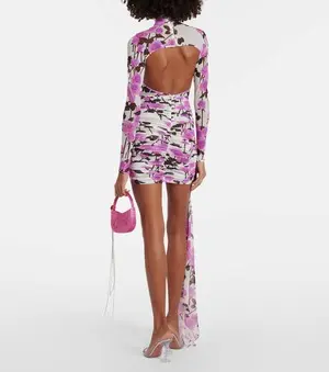 David Koma Floral Ruched Minidress