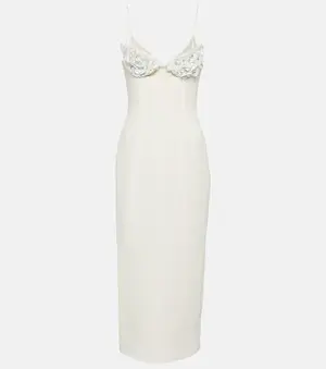 David Koma Embellished Cady Midi Dress