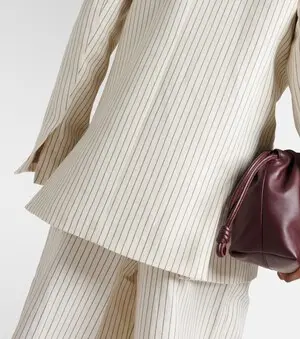 FRAME Striped Cotton And Linen Blazer
