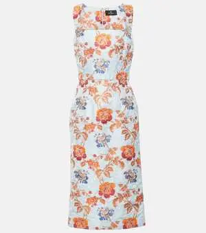 Etro Floral Jacquard Midi Dress