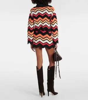 Alanui Kaleidoscopic Chevron Cotton-blend Cardigan