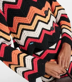 Alanui Kaleidoscopic Chevron Cotton-blend Cardigan