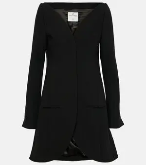 COURREGES Courrèges Ellipse Crêpe Coat - Black