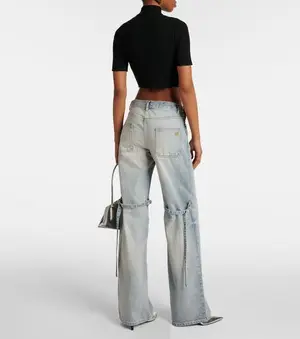 COURREGES Courrèges Sailor Mid-rise Wide-leg Jeans