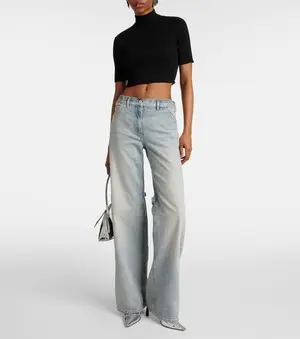 COURREGES Courrèges Sailor Mid-rise Wide-leg Jeans