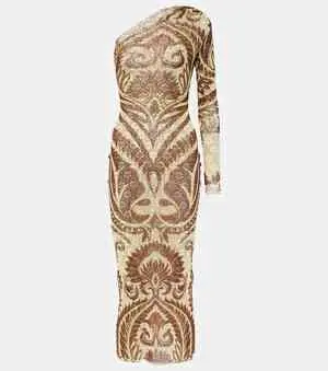Etro One-shoulder Printed Midi Dress