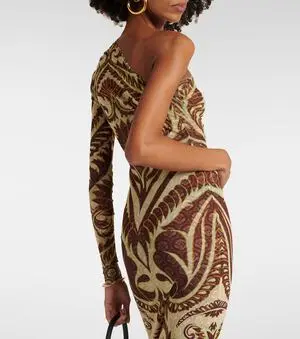 Etro One-shoulder Printed Midi Dress