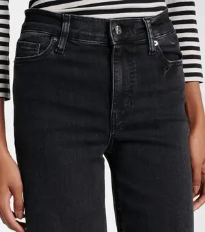 FRAME Le Slim Palazzo High-rise Wide-leg Jeans - Black