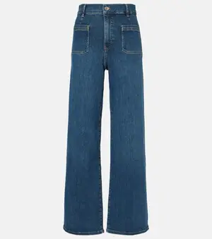 FRAME Le Slim Palazzo High-rise Wide-leg Jeans - Blue