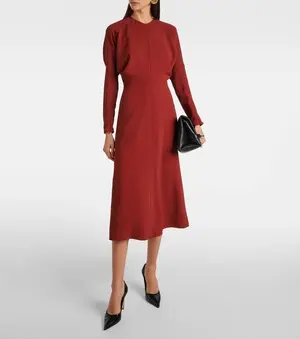 Victoria Beckham Dolman Cady Midi Dress - Red