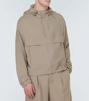 AMI Paris Hooded Twill Jacket