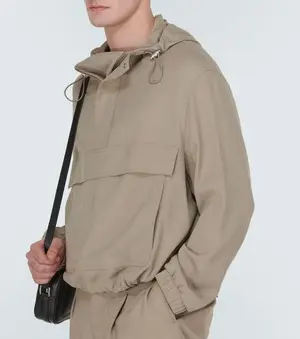 AMI Paris Hooded Twill Jacket