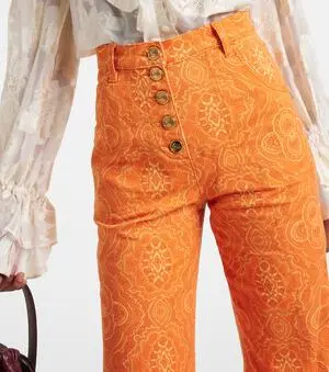 Etro Printed High-rise Flared Jeans