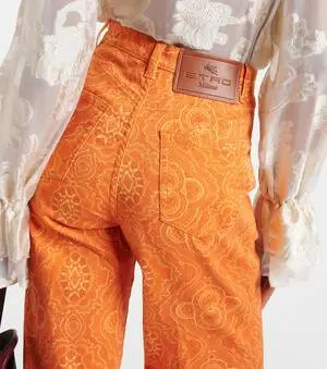 Etro Printed High-rise Flared Jeans