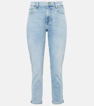 7 For All Mankind Josefina Mid-rise Slim Jeans - Blue