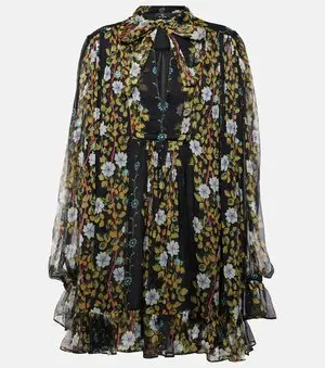 Etro Floral Silk Crepon Mini Dress - Multicoloured