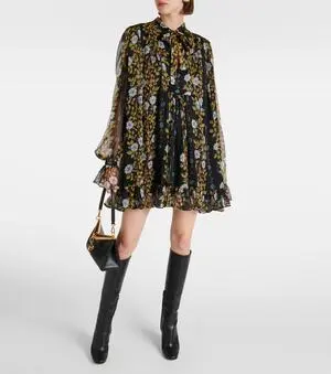 Etro Floral Silk Crepon Mini Dress