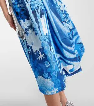 Erdem Printed Cotton-blend Faille Midi Dress