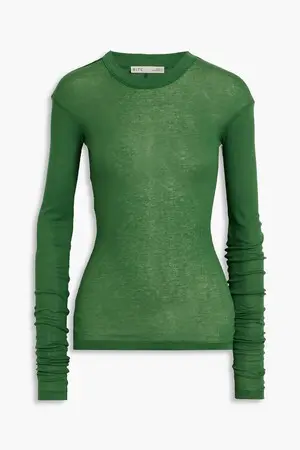 Bite Studios Ribbed Cottonjersey Top - Green