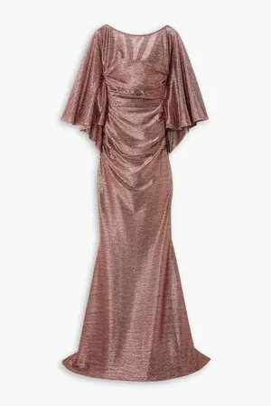 Talbot Runhof Cape-effect Ruched Gown