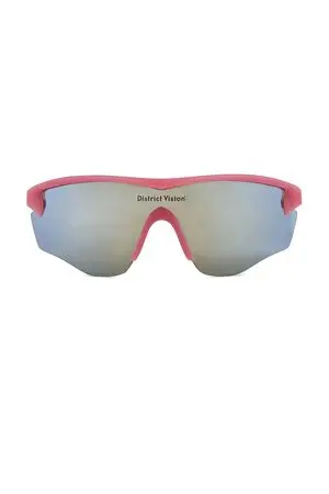 DISTRICT VISION Junya Racer Sunglasses - Powder Rose & D+ Silver Flash Mirror