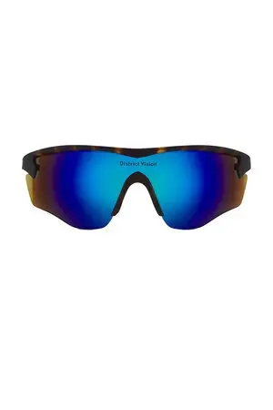 DISTRICT VISION Junya Racer Sunglasses - Tortoise & D+ Blue Mirror