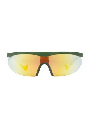 DISTRICT VISION District Vision Koharu Eclipse Sunglasses Green & D+ Amber Mirror