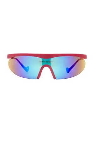 DISTRICT VISION District Vision Koharu Eclipse Sunglasses Metallic Red & D+ Blue Mirror