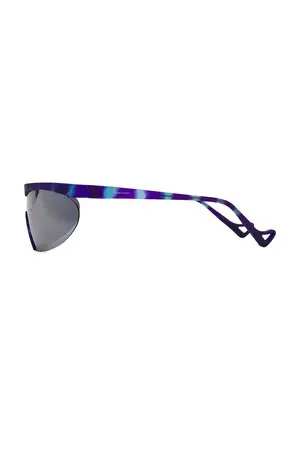 DISTRICT VISION Koharu Eclipse Sunglasses - Violet Tortoise & D+ Blue Silver Flash M