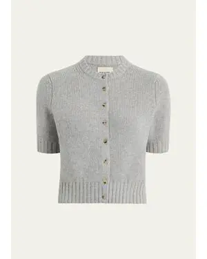 Khaite Nora Cashmere Knit Cardigan - Biscotti