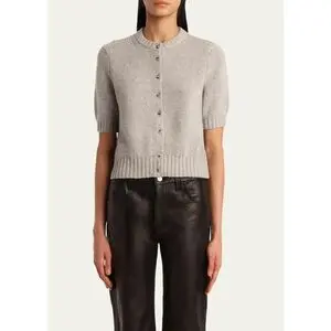 Khaite Nora Cashmere Knit Cardigan - Biscotti