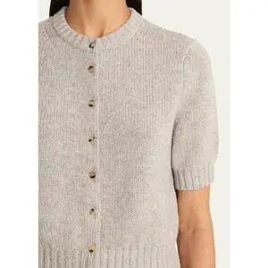Khaite Nora Cashmere Knit Cardigan - Biscotti