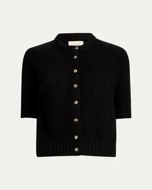 Khaite Nora Cashmere Knit Cardigan - Black