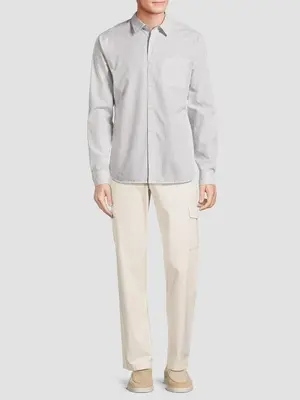 Vince Pinstriped Cotton-blend Button-front Shirt