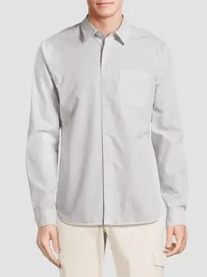 Vince Pinstriped Cotton-blend Button-front Shirt