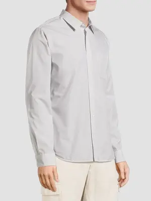 Vince Pinstriped Cotton-blend Button-front Shirt