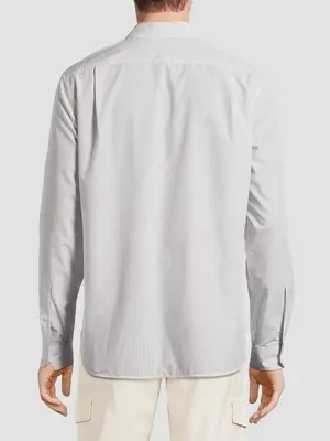 Vince Pinstriped Cotton-blend Button-front Shirt